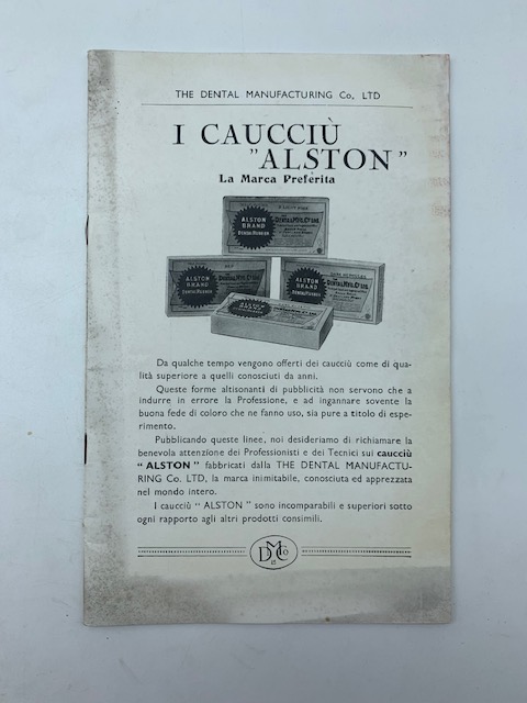 CATALOGO PUBBLICITARIO VINTAGE The Dental Manufacturing LTD