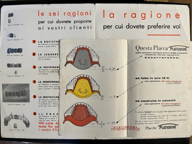 Platiodont dura oltre la vita (pieghevole pubblicitario dentistico)