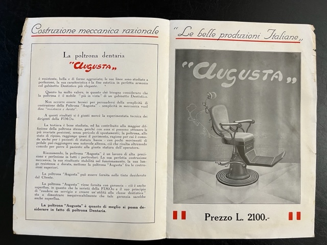 PIEGHEVOLE PUBBLICITARIO La poltrona dentaria Augusta