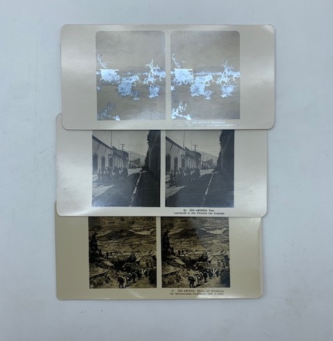 Sud - Amerika. 3 fotografie originali stereoscopiche raffiguranti... 1900 ca.